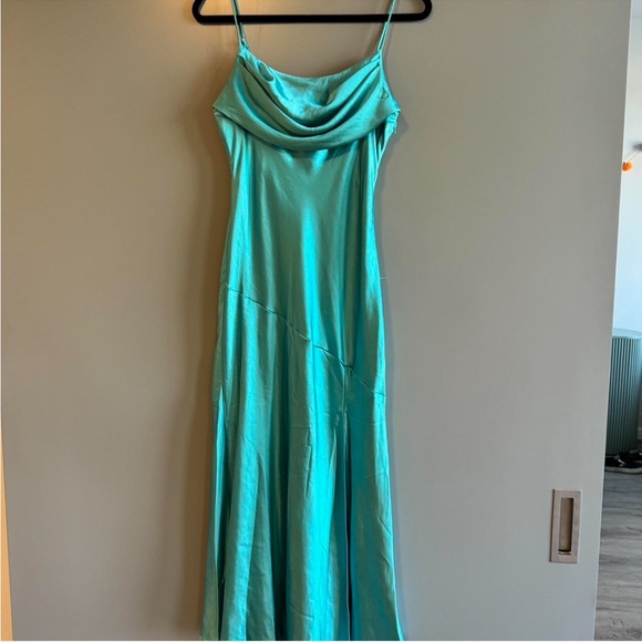 Hello Molly | Dresses | Hello Molly Turquoise Maxi Dress With Leg Slit ...